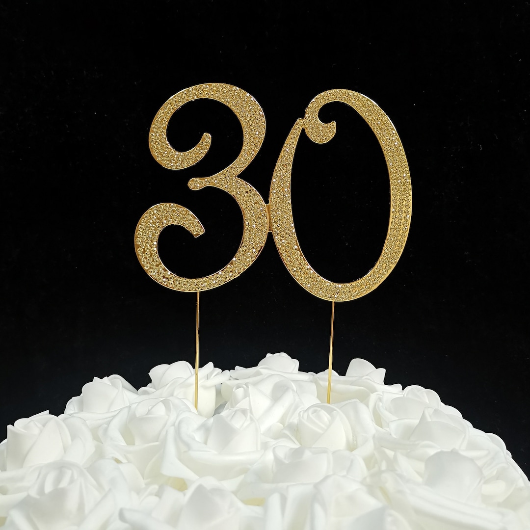 30 Cake Topper Rhinestone Monogram Bling Cake Toppers Centerpiece ...
