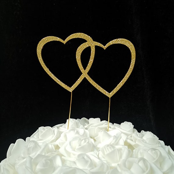 Gold Hearts Wedding Cake Topper R Cake Topper Wedding Cake Topper N