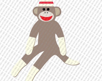 Sock monkey clip art | Etsy