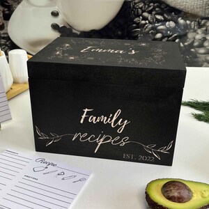 Wood Recipe Card Box - Custom Engraved Recipe Box With Dividers - Etsy