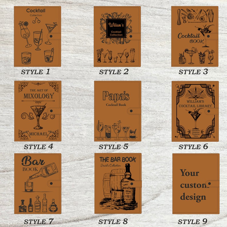 Personalized Mixology Cocktail Recipe Book, Bartender Gift Bar Recipe ...