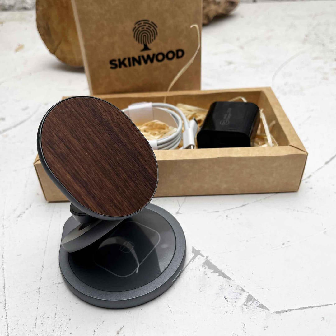 3 in 1 Wireless Charger, Practical Wood Desktop Charger Fast Charges ...