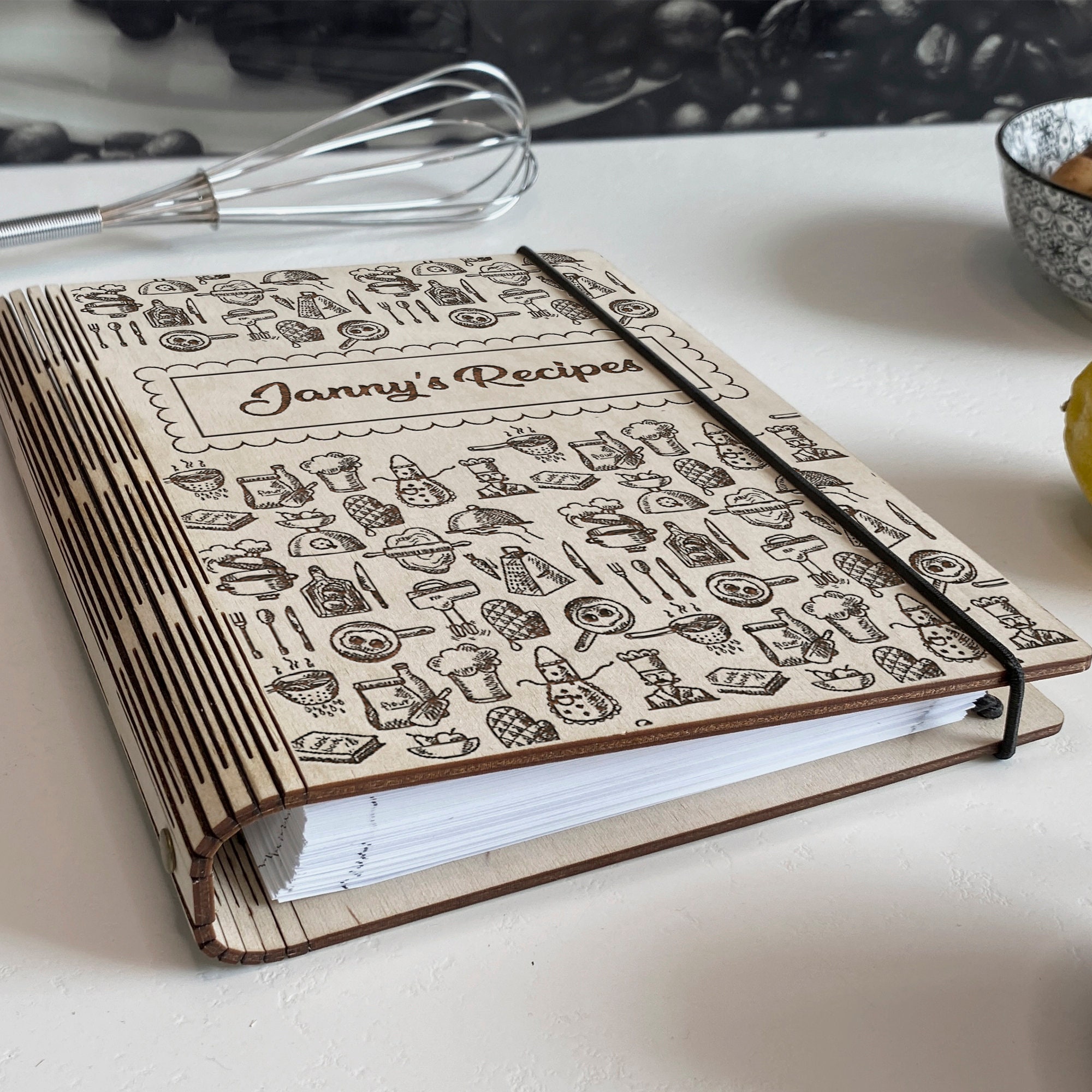Personalized Wooden Recipe Book Binder Mothers Day Birthday Gift Recipe ...