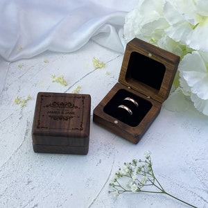 Engraved Sustainable Wood Ring Box: Eco-friendly Wedding Ring and ...