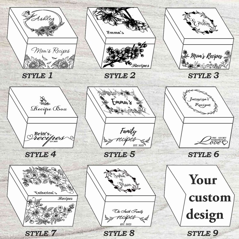 Cook Gift Idea: Personalized Recipe Box With Dividers and Cards 4x6 and ...