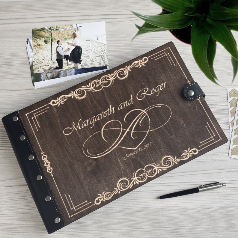 Wood Photo Album Rustic Photo Album Custom Wedding Album | Etsy