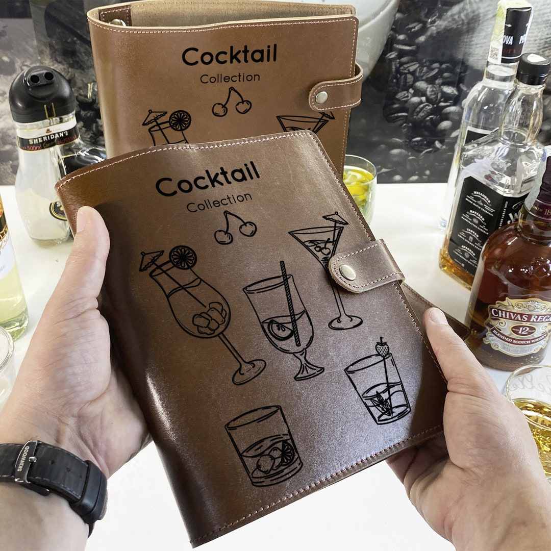 Personalized Mixology Cocktail Recipe Book, Bartender Gift Bar Recipe Book Gift for Him Blank ...