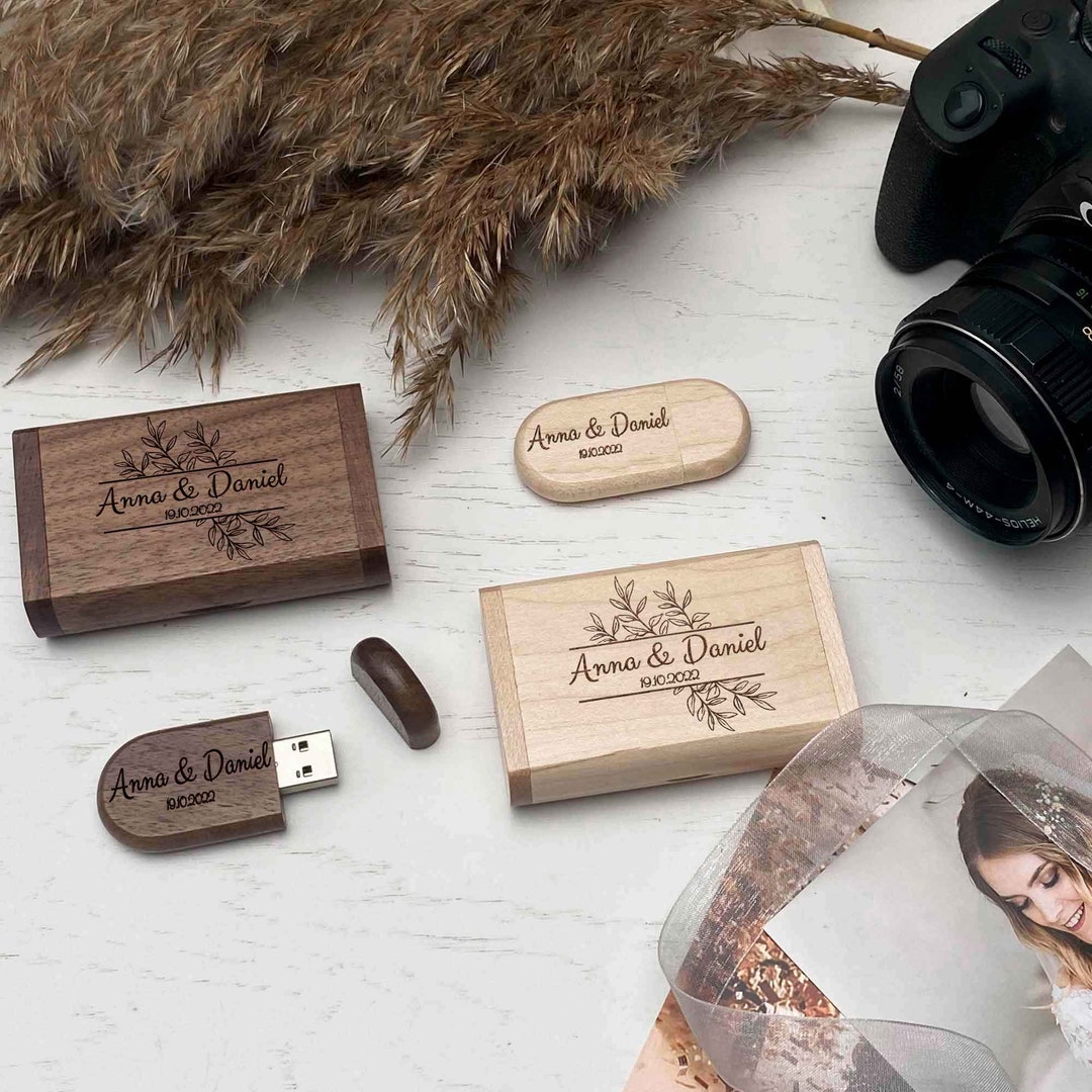 Wedding Flash Drive, Personalized Wooden USB 3.0 Flash Drive, Custom ...