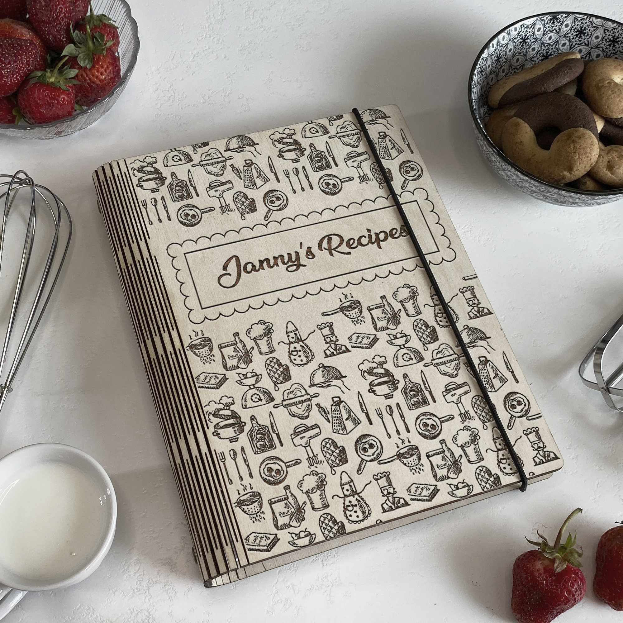 Personalized Wooden Recipe Book Binder Mothers Day Birthday Gift Recipe ...