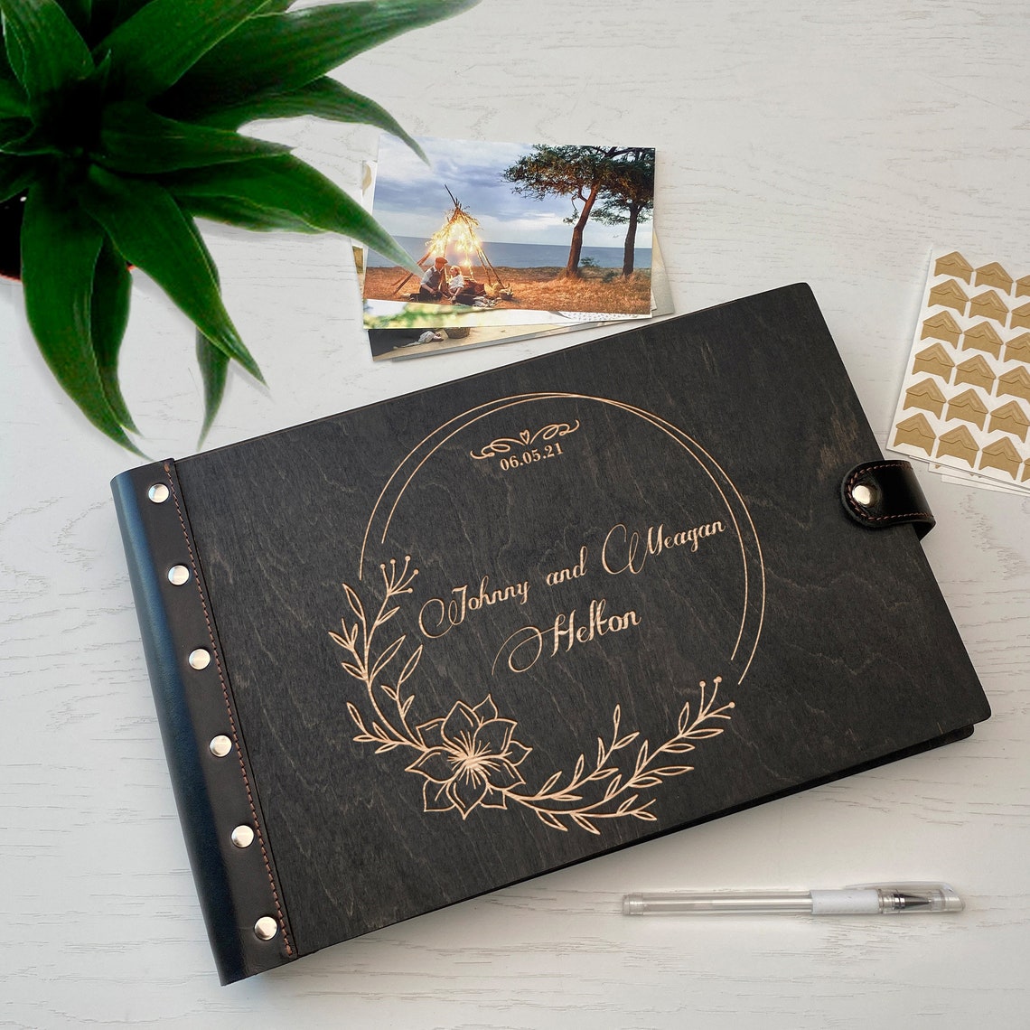 Wedding Gift Ideas, Wedding Photo Album, Rustic Wedding Album, Wood ...