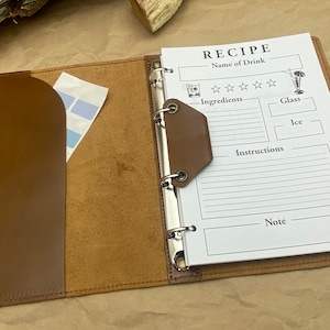 Custom Leather Cocktail Recipe Book Bartender Gift Bar Recipe Book Gift ...