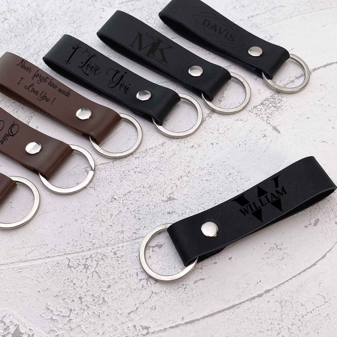 Handcrafted Leather Personalized Keychain - Stylish Key Chain for Women ...