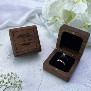 Engraved Sustainable Wood Ring Box: Eco-friendly Wedding Ring and ...
