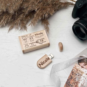 Personalized Memory Wooden USB Flash Drive Personalized Engraved Box ...
