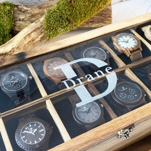 Walnut Watch Box Wooden, Personalized Gifts for Dad, Grooms Watch Box ...