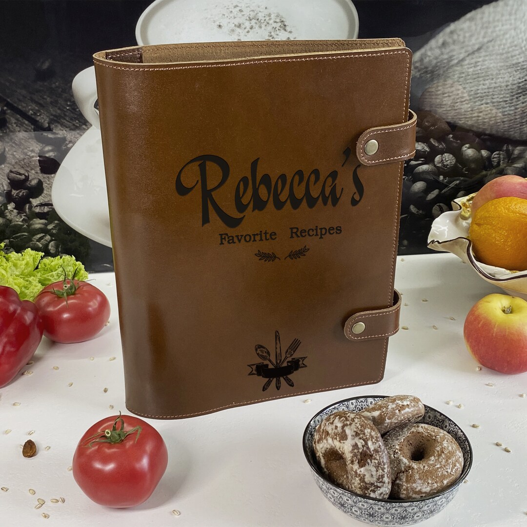 Custom Leather Recipe Book Cookbook Personalized Blank Recipe Binder ...