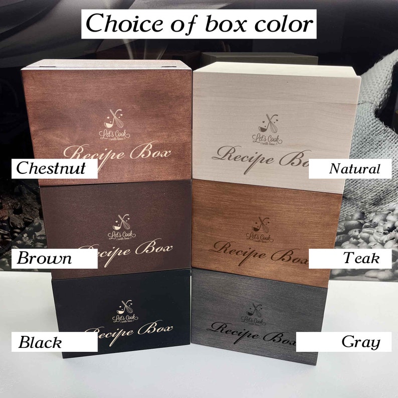 Cook Gift Idea: Personalized Recipe Box With Dividers and Cards 4x6 and ...