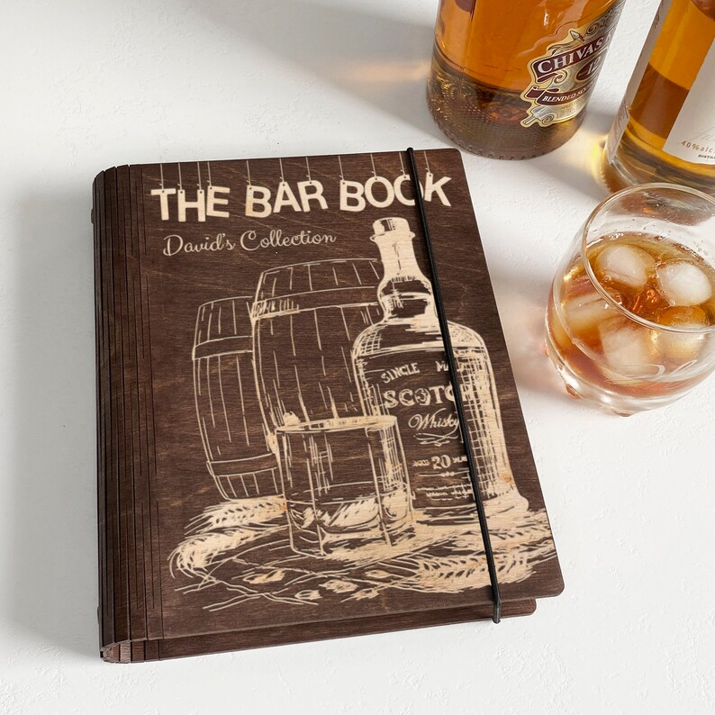 Cocktail Recipe Book Bartender Gift Bar Recipe Book Gift for Him Blank ...