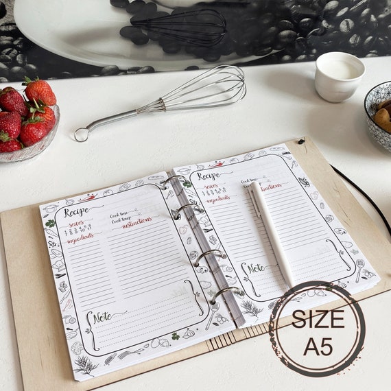 Wood Personalized Journal With Recipe Pages Anniversary Gift - Etsy