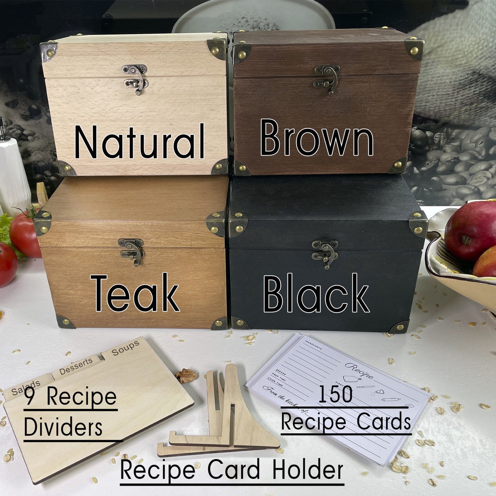 Personalized Recipe Box Engraved Family Recipe Box and Recipe - Etsy