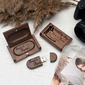 Custom Wooden Wedding USB Flash and Memory Gift Box, Custom Wood USB ...
