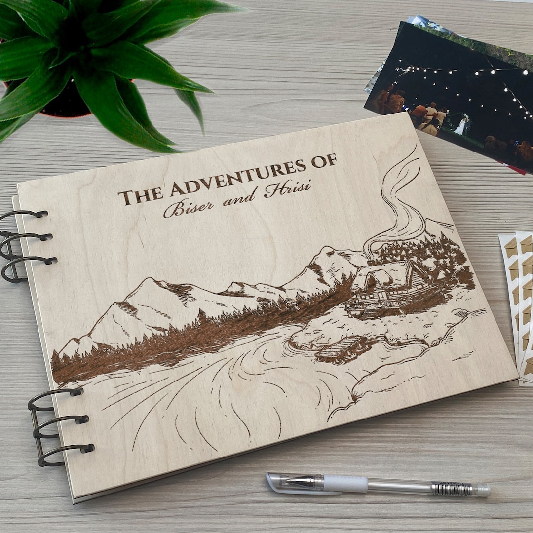 Personalized Travel Scrapbook Wooden Album Adventure Scrapbook Ideas ...