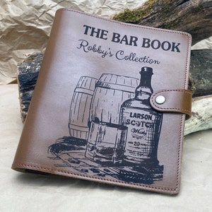 Custom Leather Cocktail Recipe Book Bartender Gift Bar Recipe Book Gift ...