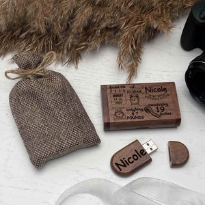 Personalized Memory Wooden USB Flash Drive Personalized Engraved Box ...