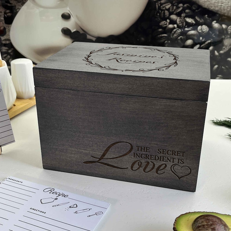 Engraved Recipe Box Kit With Dividers and Cards - Unique Family ...