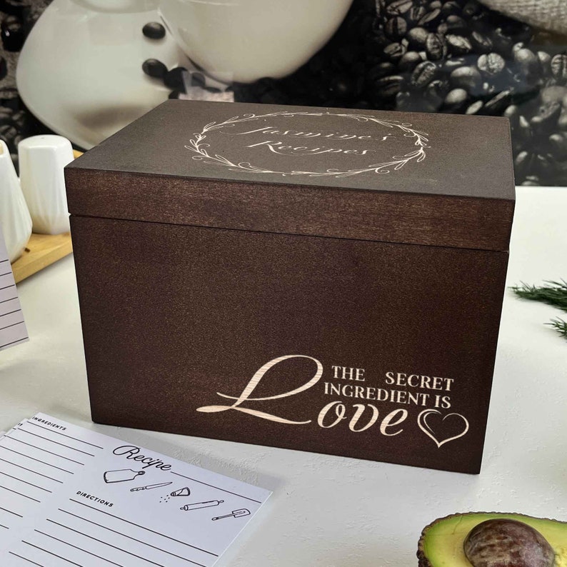 Engraved Recipe Box Kit With Dividers and Cards - Unique Family ...