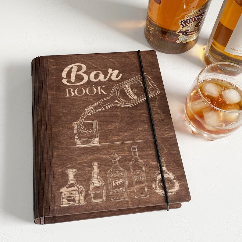 Bar Recipe Book Bartender Gift Personalized Groomsmen Gift for - Etsy