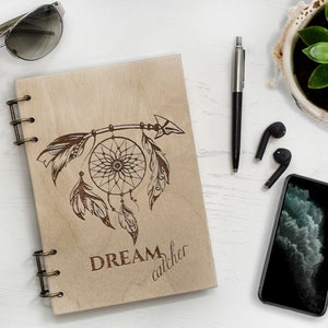 Custom Wooden Notebook Minimalist Planning Notebook Engraved Notebook ...