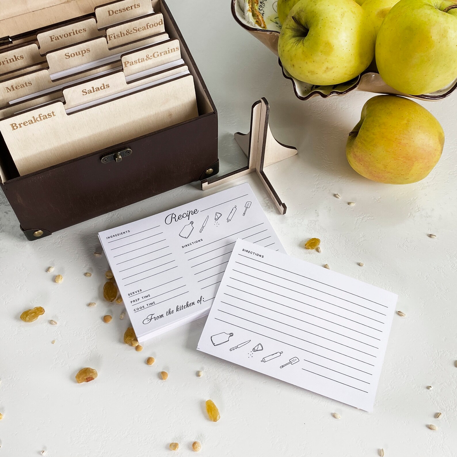 Personalized Recipe Box Engraved Family Recipe Box and Recipe - Etsy