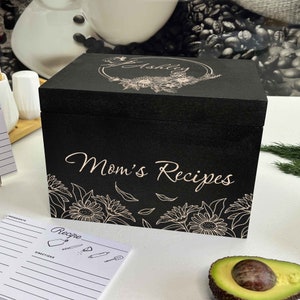 Personalized Recipe Box Engraved Family Recipe Box and Recipe Dividers ...