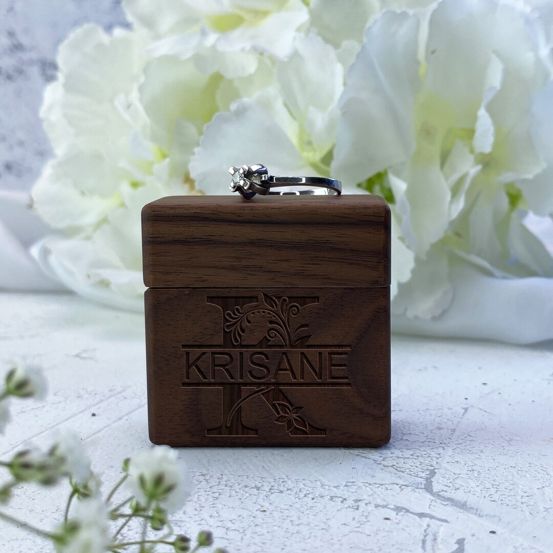 Thin Ring Box Rotating Engagement Ring Box Personalized Ring - Etsy