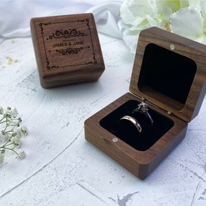 Engraved Sustainable Wood Ring Box: Eco-friendly Wedding Ring and ...