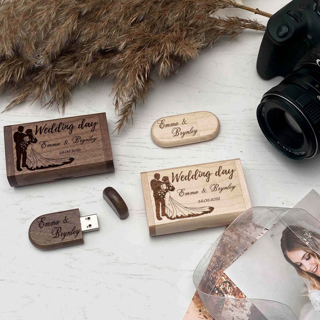 Custom Wooden Wedding USB Flash and Memory Gift Box, Custom Wood USB ...