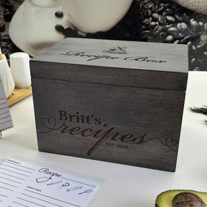 Cook Gift Idea: Personalized Recipe Box With Dividers and Cards 4x6 and ...