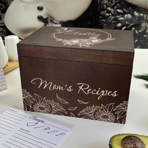 Personalized Recipe Box Engraved Family Recipe Box and Recipe Dividers ...