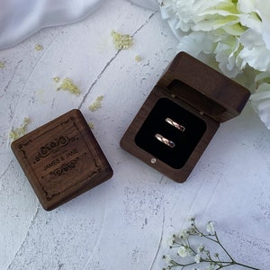 Engraved Sustainable Wood Ring Box: Eco-friendly Wedding Ring and ...