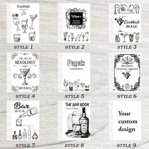 Cocktail Recipe Book Bartender Gift Bar Recipe Book Gift for Him Blank ...