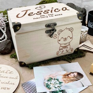 Personalized Wooden Baby Memory Box Engraved Baby Box Newborn Keepsake ...