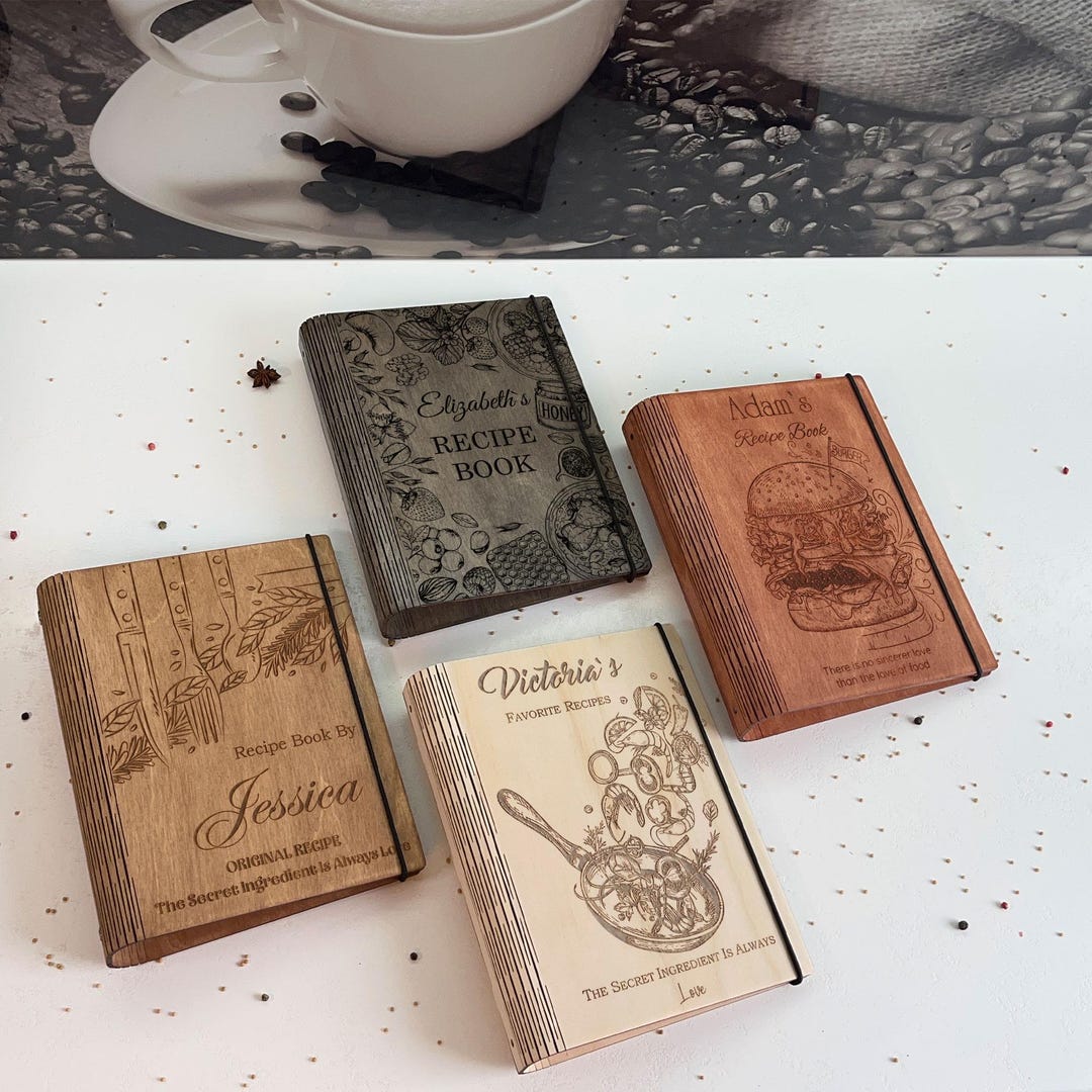 Custom Wooden Recipe Book | Personalized Family Heirloom Cookbook ...