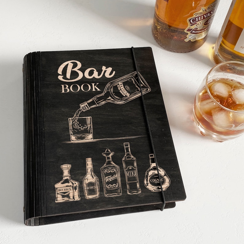 Bar Recipe Book Bartender Gift Personalized Groomsmen Gift for - Etsy