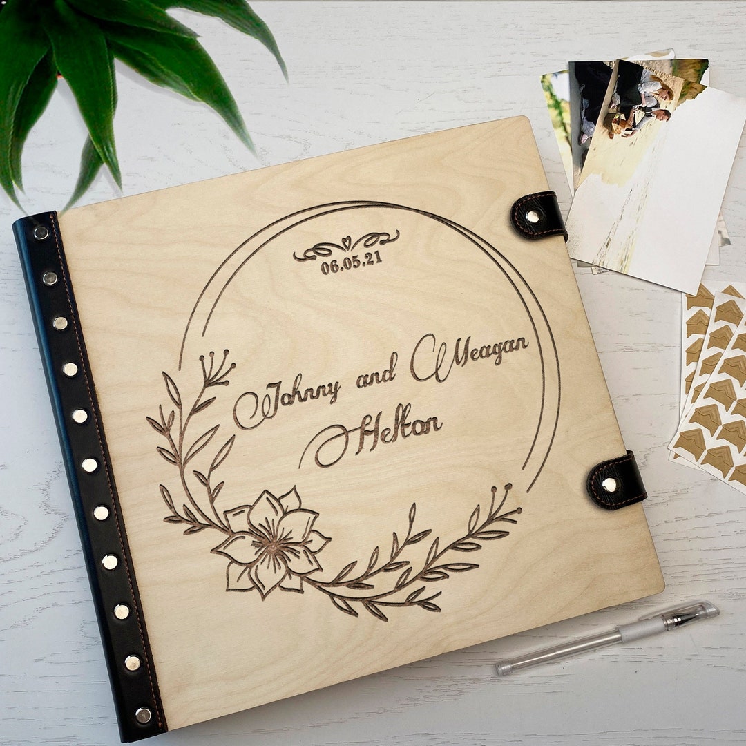 Wedding Gift Ideas, Wedding Photo Album, Rustic Wedding Album, Wood ...