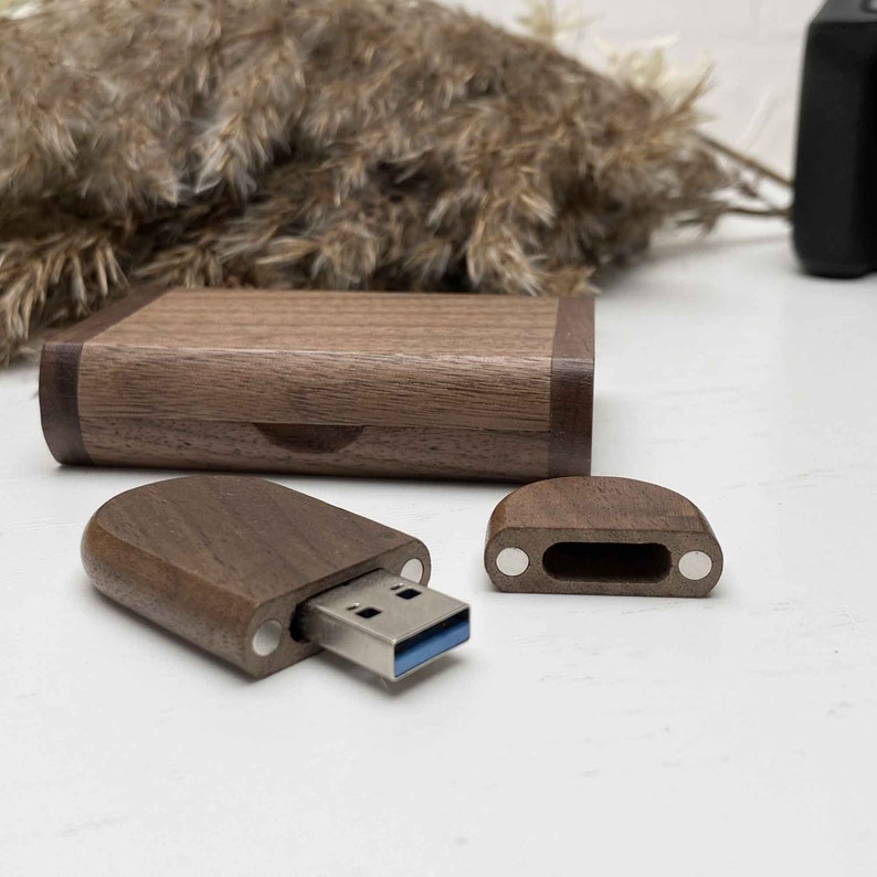 Custom Memory Wooden USB Flash Drive Personalized Engraved Box, Walnut ...