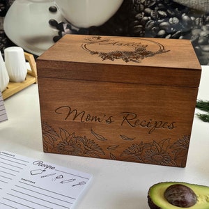 Personalized Recipe Box Engraved Family Recipe Box and Recipe Dividers ...
