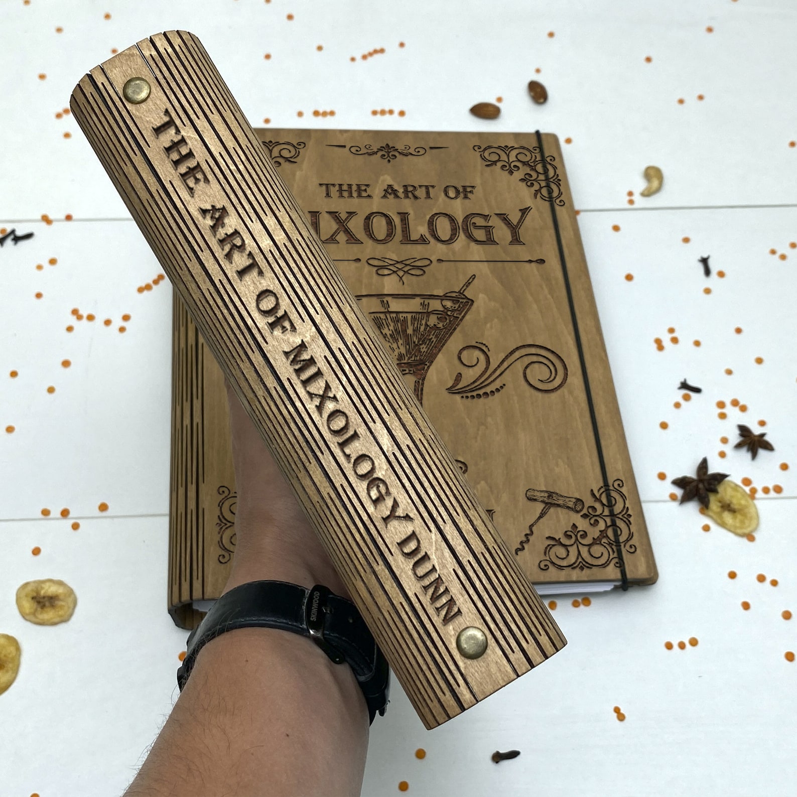 Custom Wooden Cocktail Recipe Book Eco Friendly Cooking Gift - Etsy