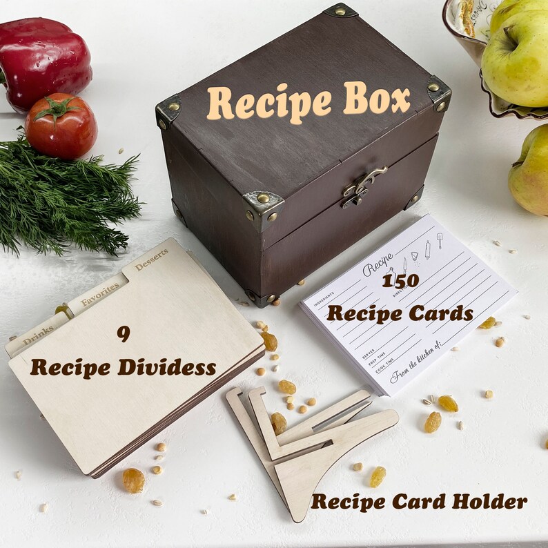 Personalized Recipe Box Engraved Family Recipe Box and Recipe - Etsy