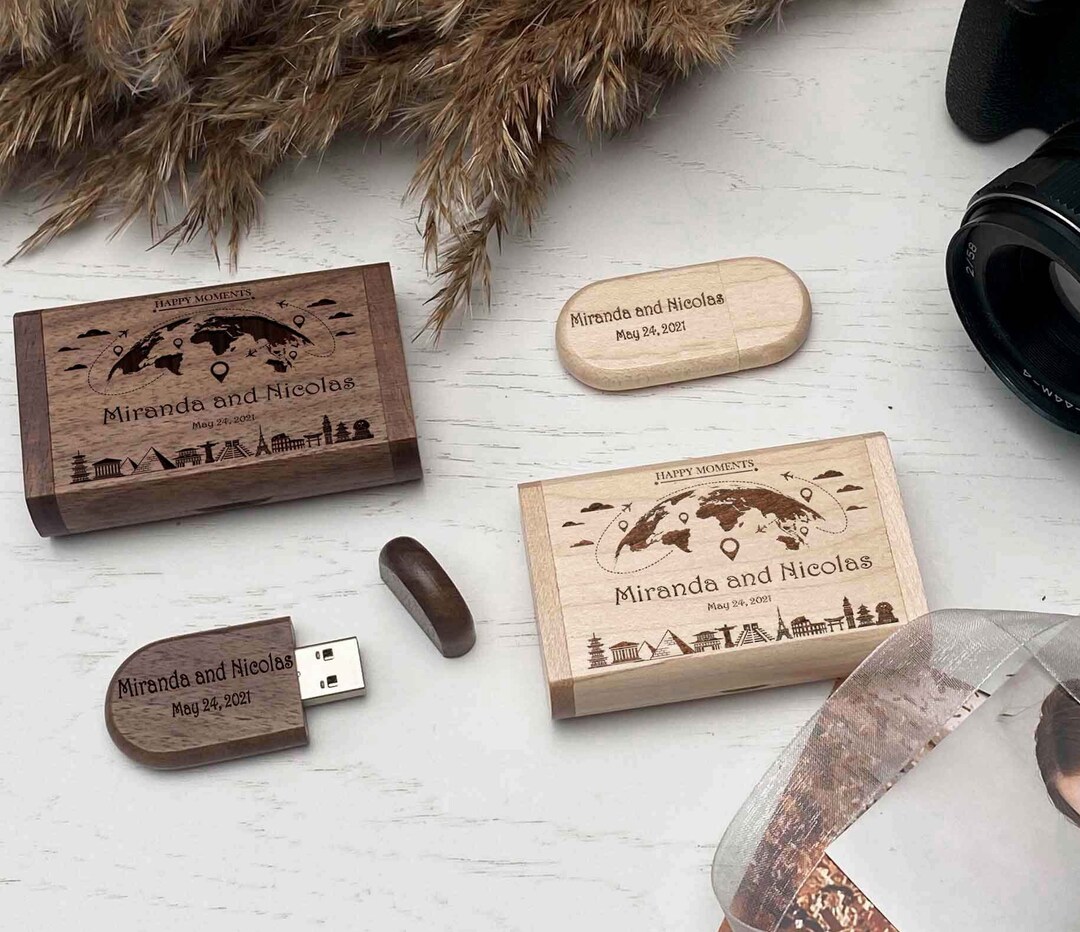 Personalized Wooden USB 3.0 Flash Drive, Custom USB Box, Personalized ...